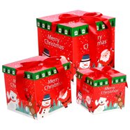 Nmdmisc 3-Pack Christmas Gift Boxes with Lids and Ribbons, Red and ...