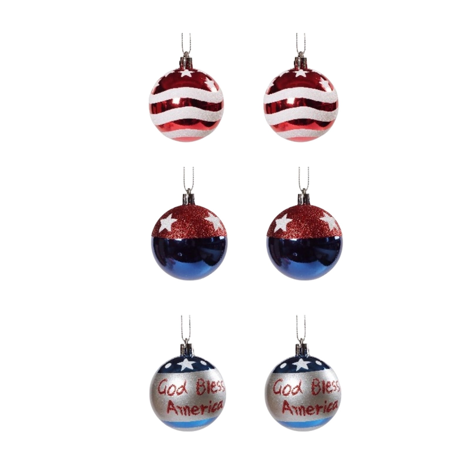 Zmeidao 6Pcs Patriotic Balls Ornaments for Tree, 4th of July ...