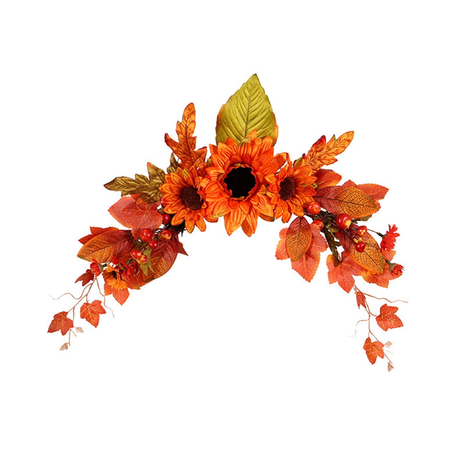 Zmeidao Autumn Flower Swag with Sunflower Garland, Hanging Floral Swag ...