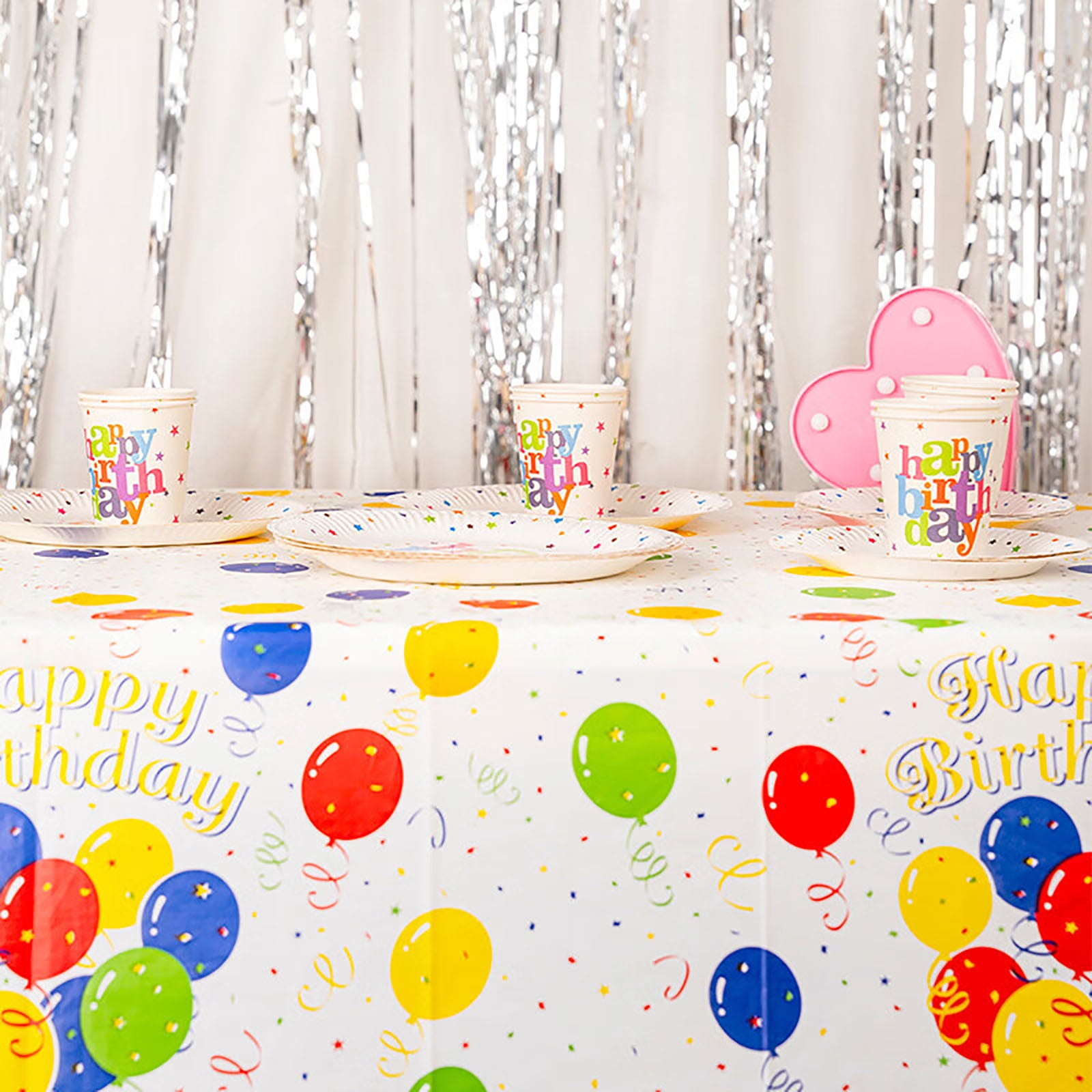 Zmeidao Birthday Tablecloth Colorful Happy Birthday Table Cover ...
