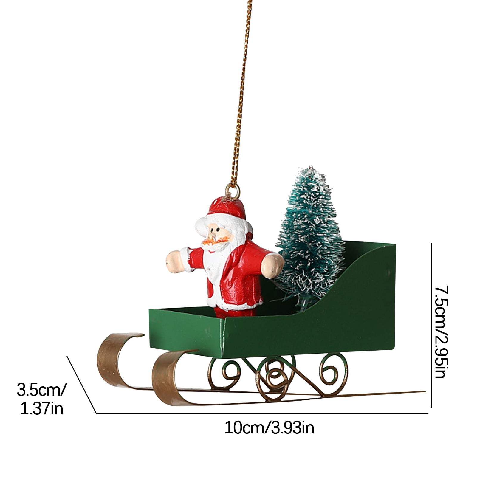 Zmeidao Christmas Sleigh Christmas Tree Decoration, Santa in Sleigh ...