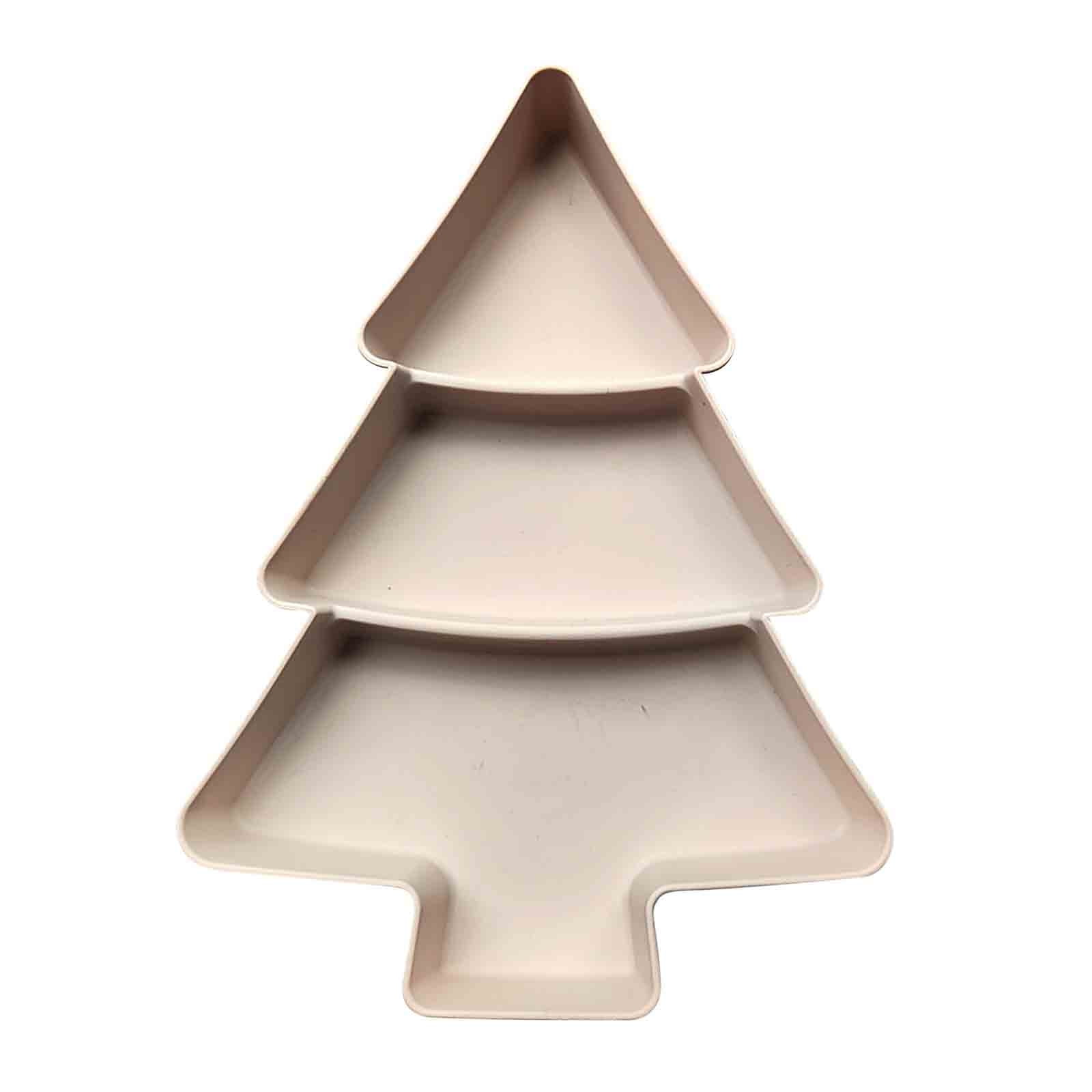 Zmeidao Christmas Snack Serving Tray, Tree Shaped Plastic Divided ...