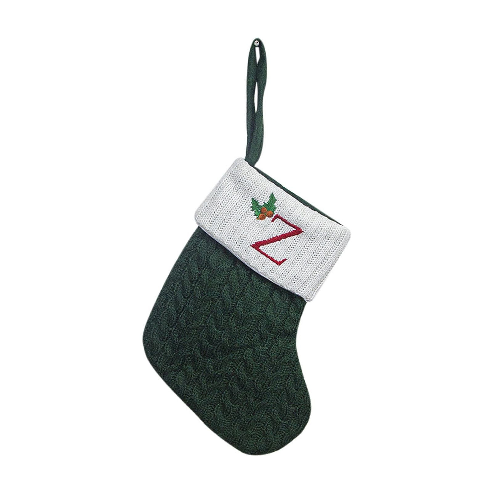 Zmeidao Christmas Stockings with Initial, Small Embroidered Letter Knit ...