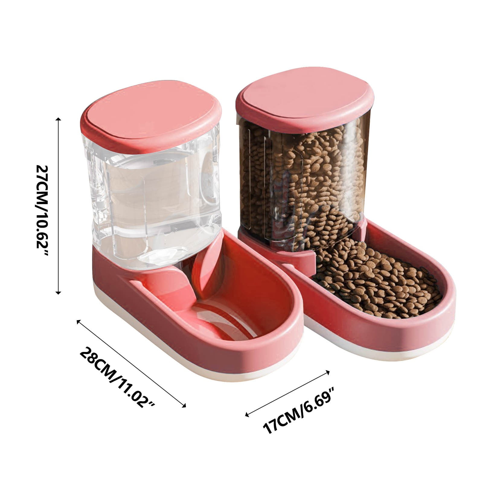 Zmeidao Automatic Feeder and Waterer Set with Pet Food Bowl Dogs Cats ...