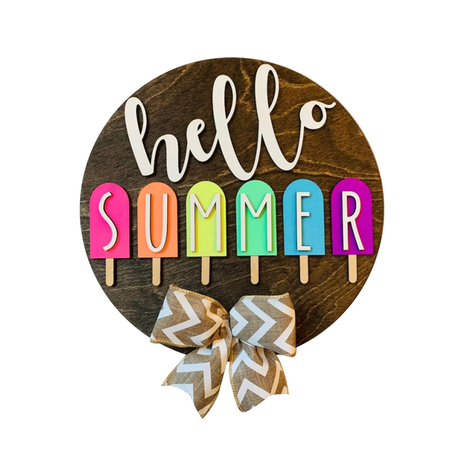 Zmeidao Clearance Hello Summer Front Door Sign Hanger, Summer Door Sign ...