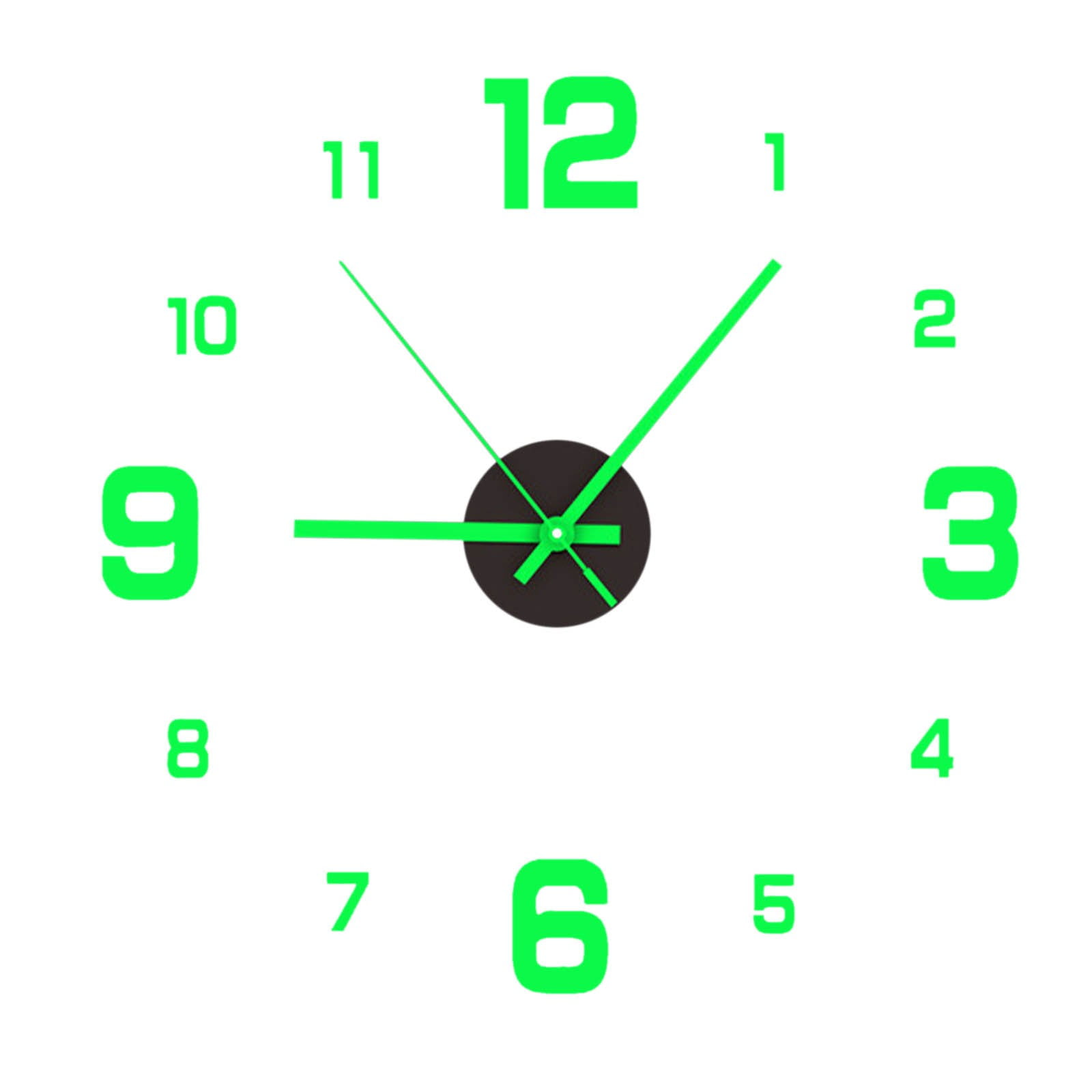 Zmeidao Clearance Luminous Wall Clock Stickers, DIY Glowing Frameless ...