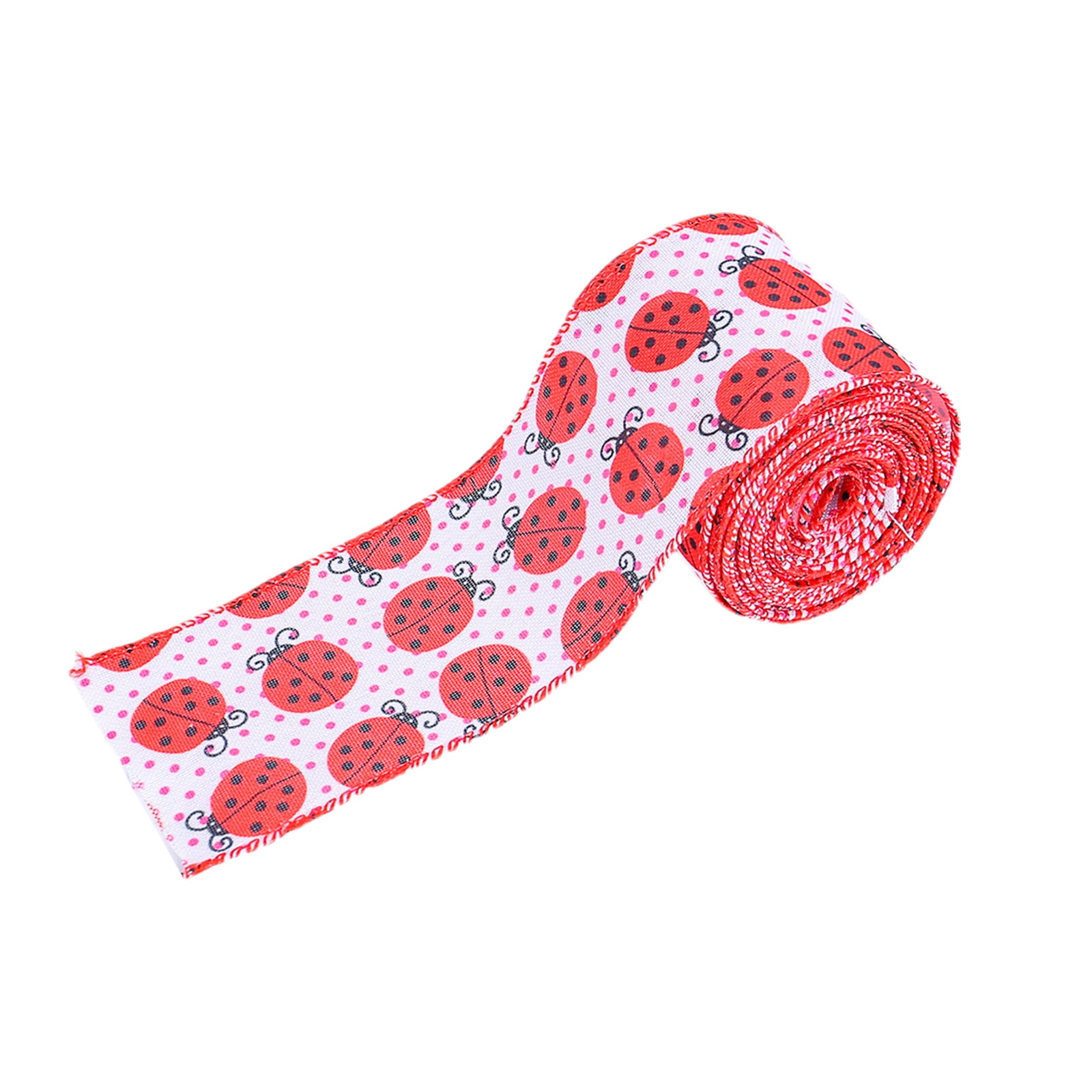 Zmeidao Clearance Red Ladybugs Ribbons Ladybug Wired Ribbon Red Polka ...