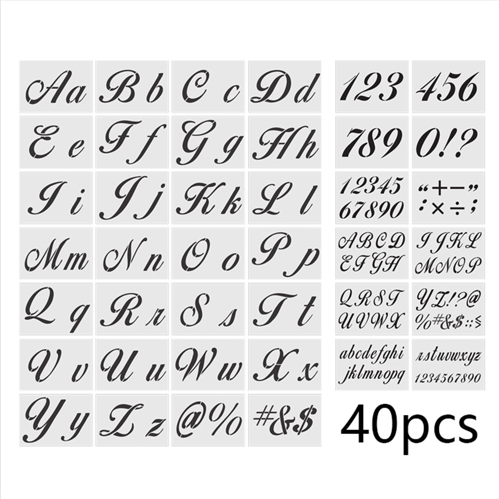 Zmeidao English Alphabet Stencils for Painting - 40 Piece Set Of Letter ...
