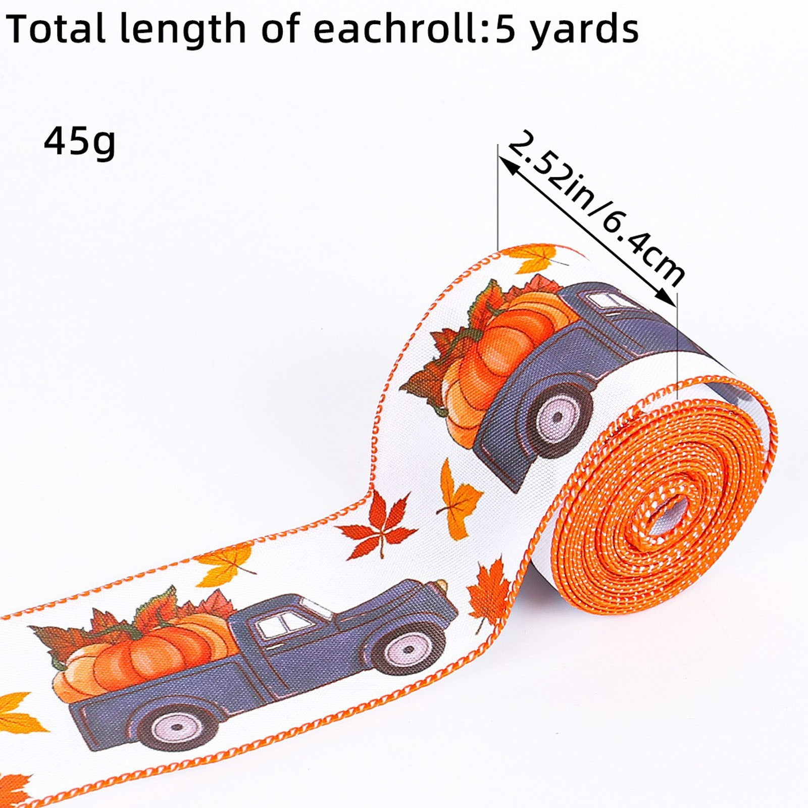 Zmeidao Fall Thanksgiving Ribbon, Autumn Truck Pumpkin Maple Leaf ...