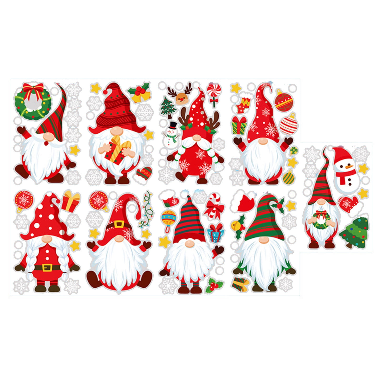 Zmeidao Gnome Window Clings Stickers for Glass, Static Sticker Xmas ...
