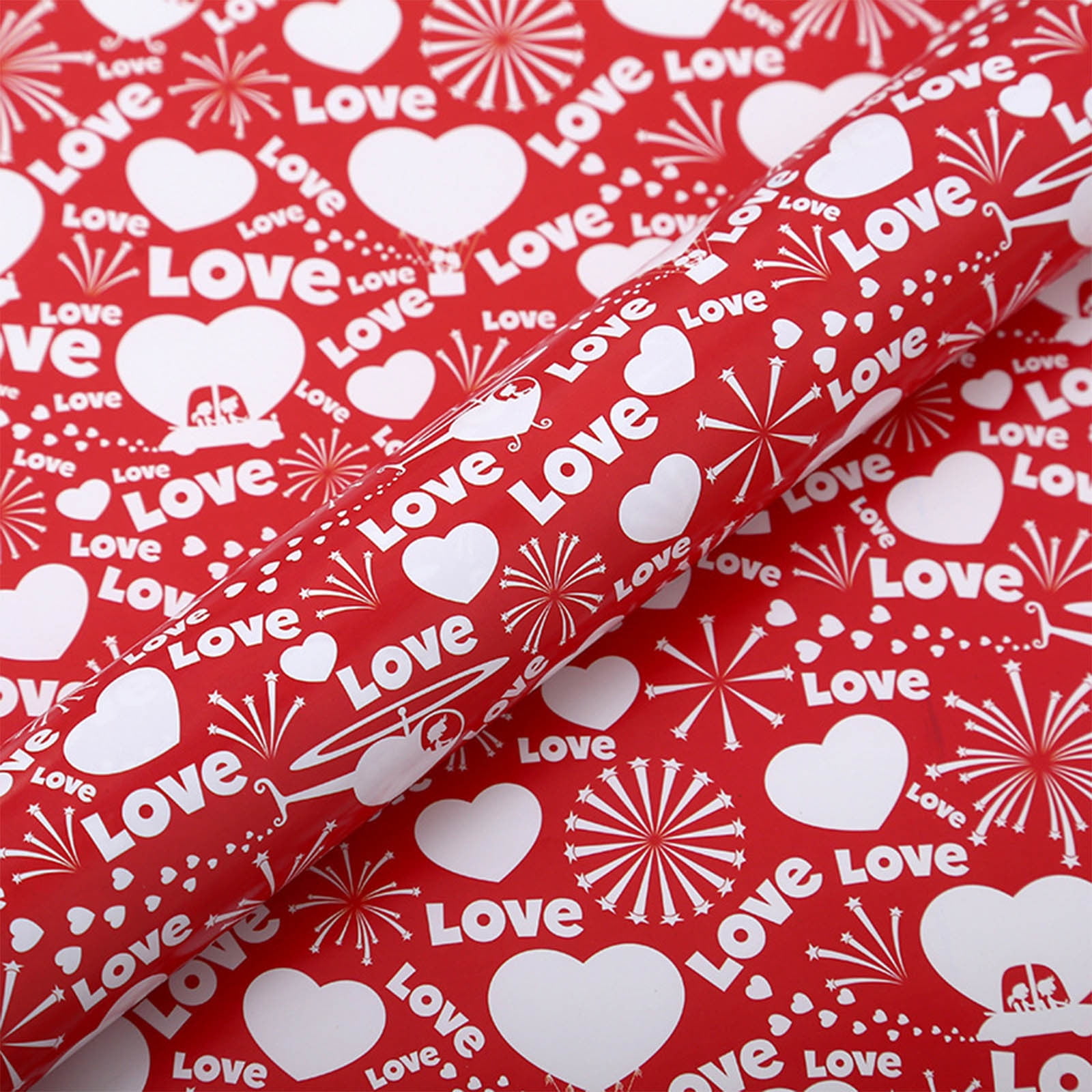 Zmeidao Love Heart Wrapping Paper, Valentine’s Day Gift Wrap Paper Flat ...