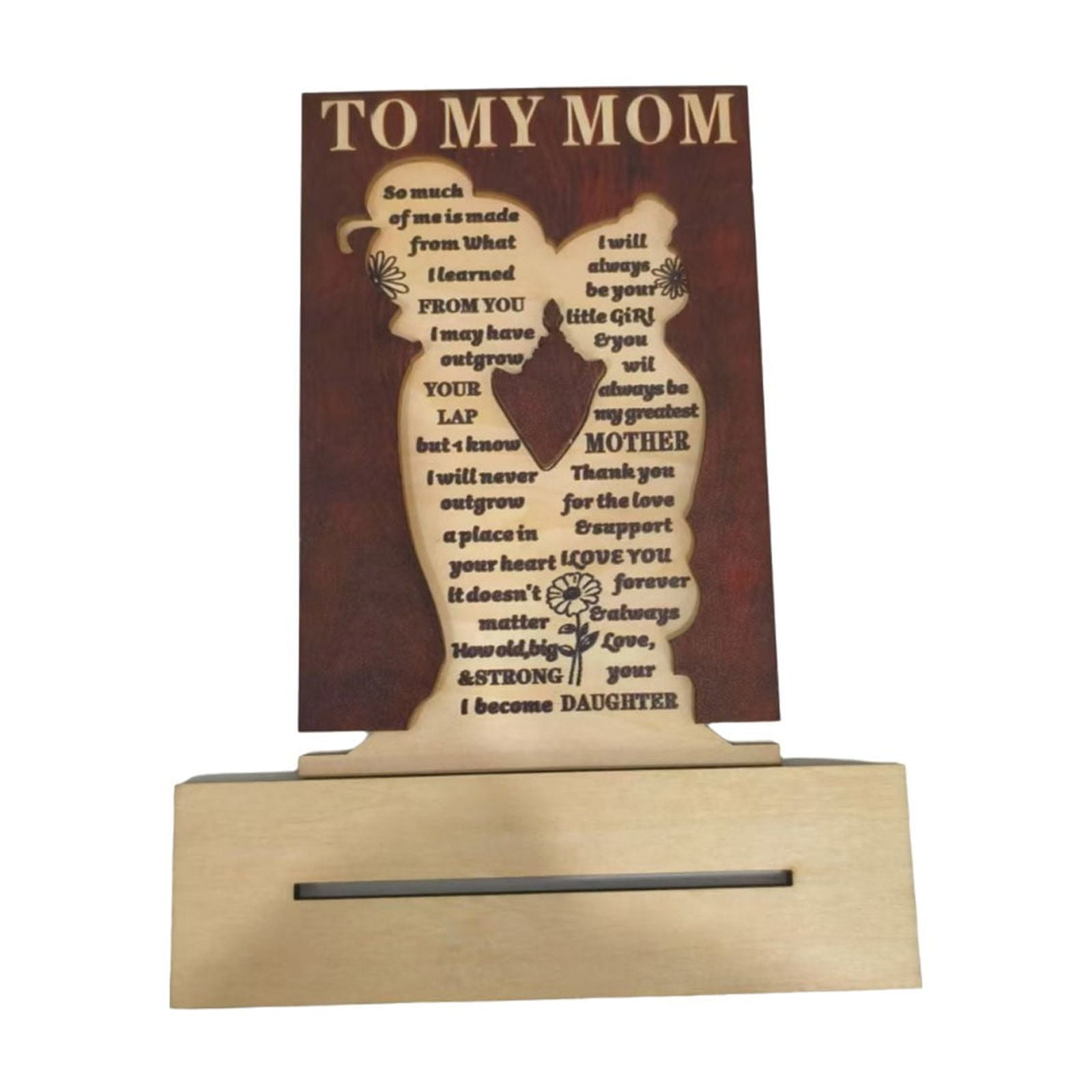 Zmeidao Mothers Day Gifts, Unique Wooden Silhouette Sign Plaque ...