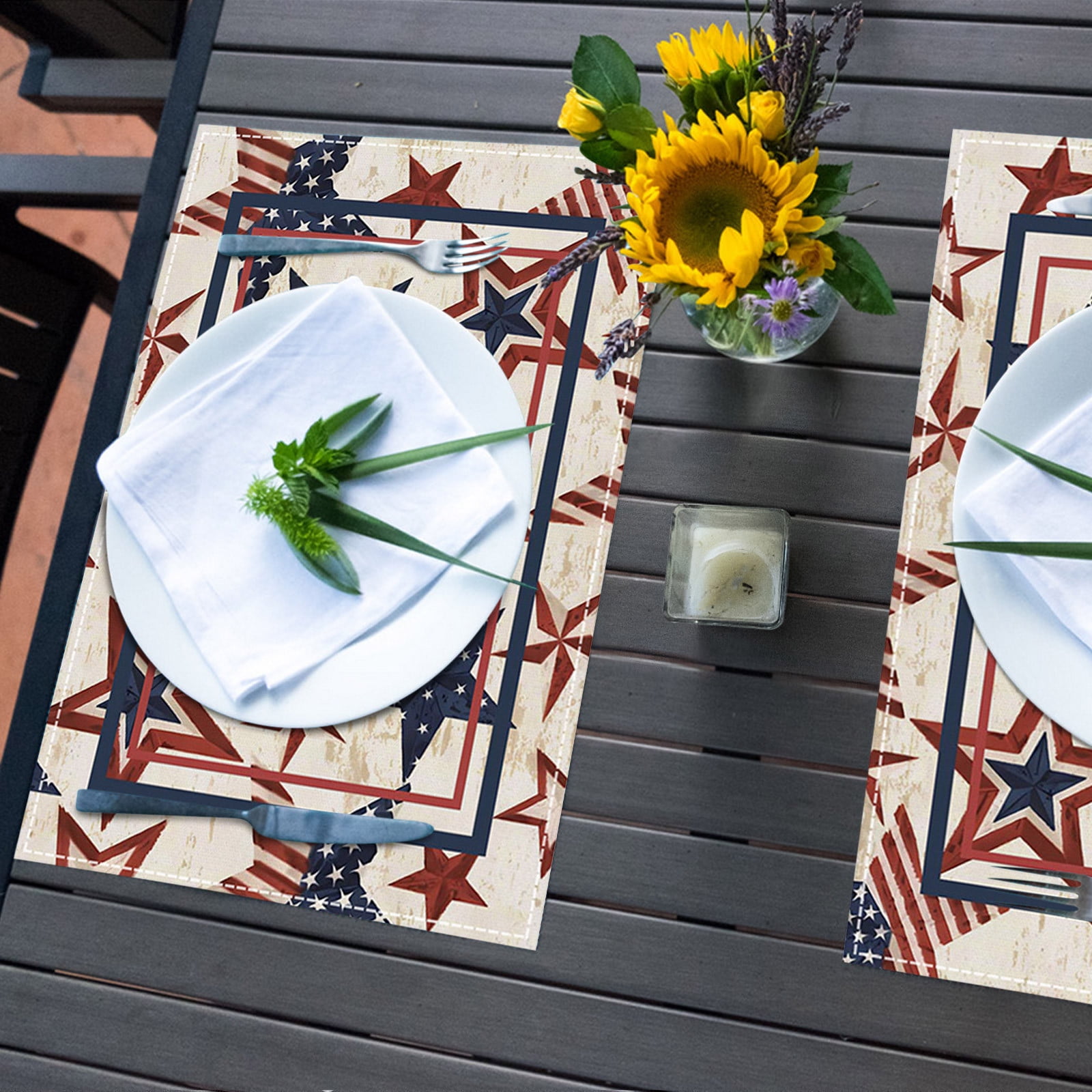 Zmeidao Patriotic Placemats, 4th of July Placemats, Linen Place Mats ...