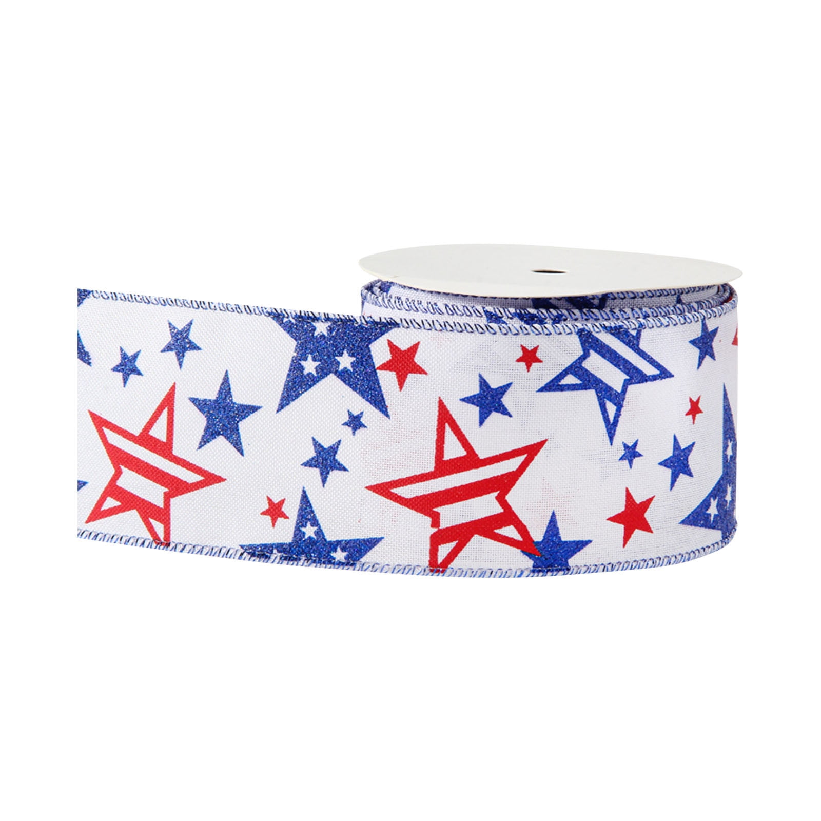 Zmeidao Patriotic Wired Ribbon 10 Yard 4th of July Star Stripe Wired ...