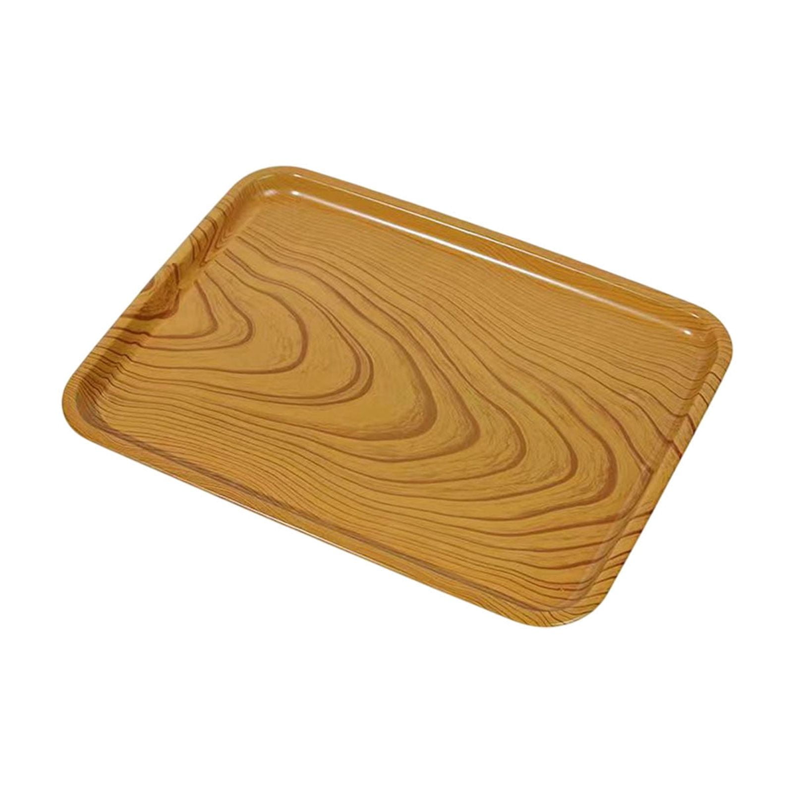 Zmeidao Wood Grain Plates for Food, Square Serving Trays for Dish ...