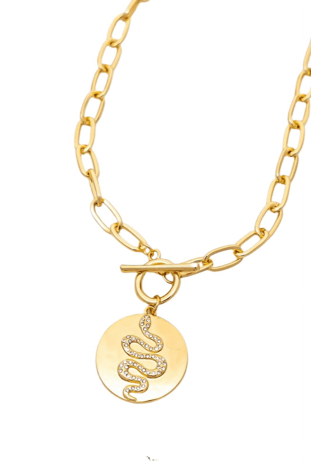Zmena Inc Vemon Chain Chunky Gold Link Snake Pendant - Walmart.com