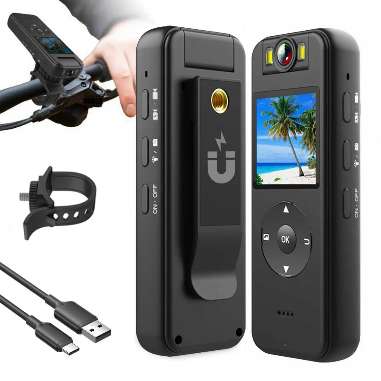Zmisner 4K Pocket Action Camera, 4H+ battery life, 180° Handheld DV ...