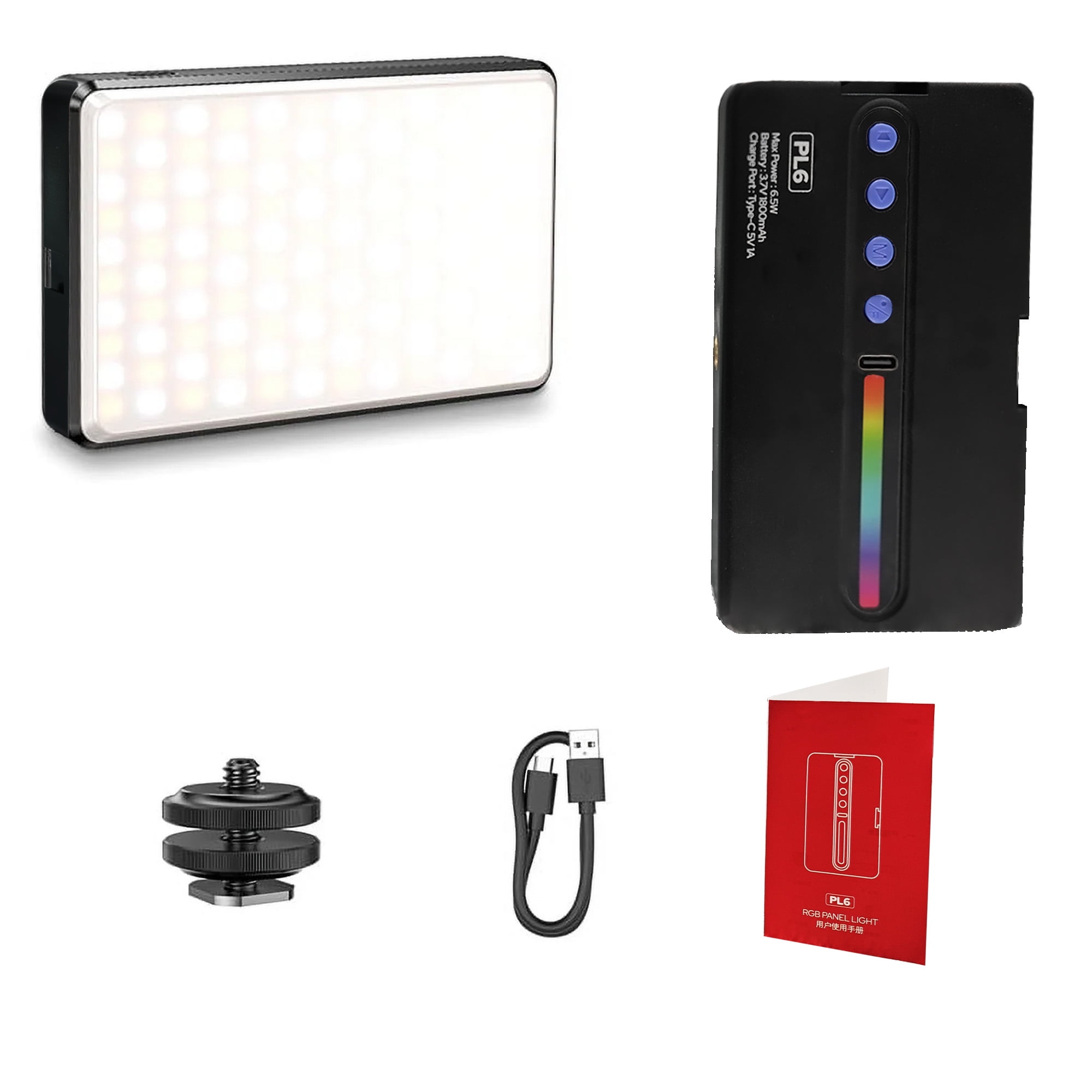 Zmisner PL6 Portable RGB Color Pocket Dual Color Temperature Flat Fill ...