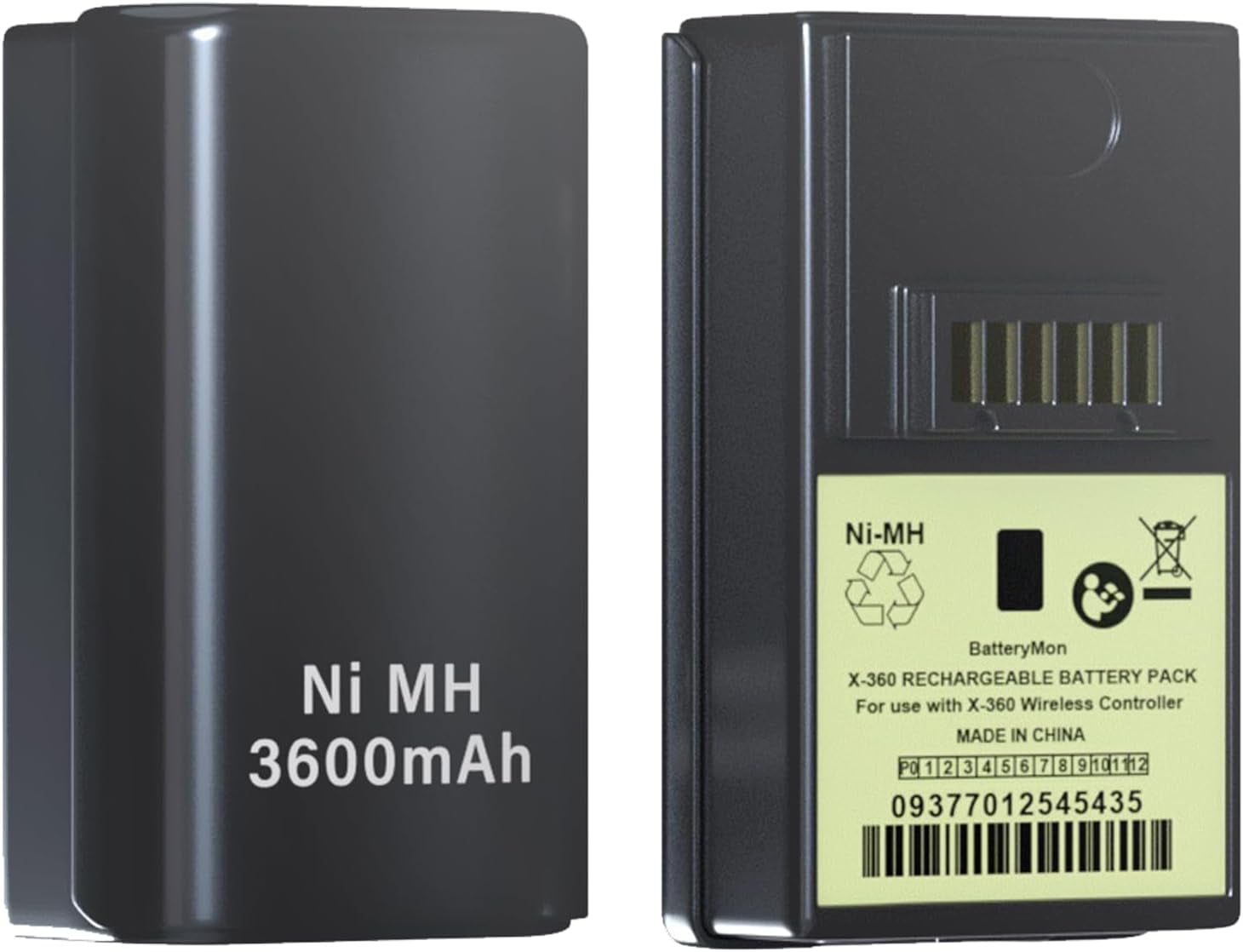 2 Pack 3600mAh Rechargeable Battery Pack for Xbox 360 Controller ...