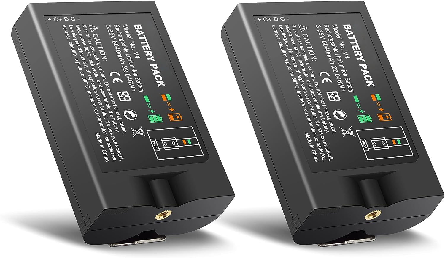 6040mAh V4 Rechargeable Battery 2 Pack for R-ING Video Door-bell 2 3 3 ...