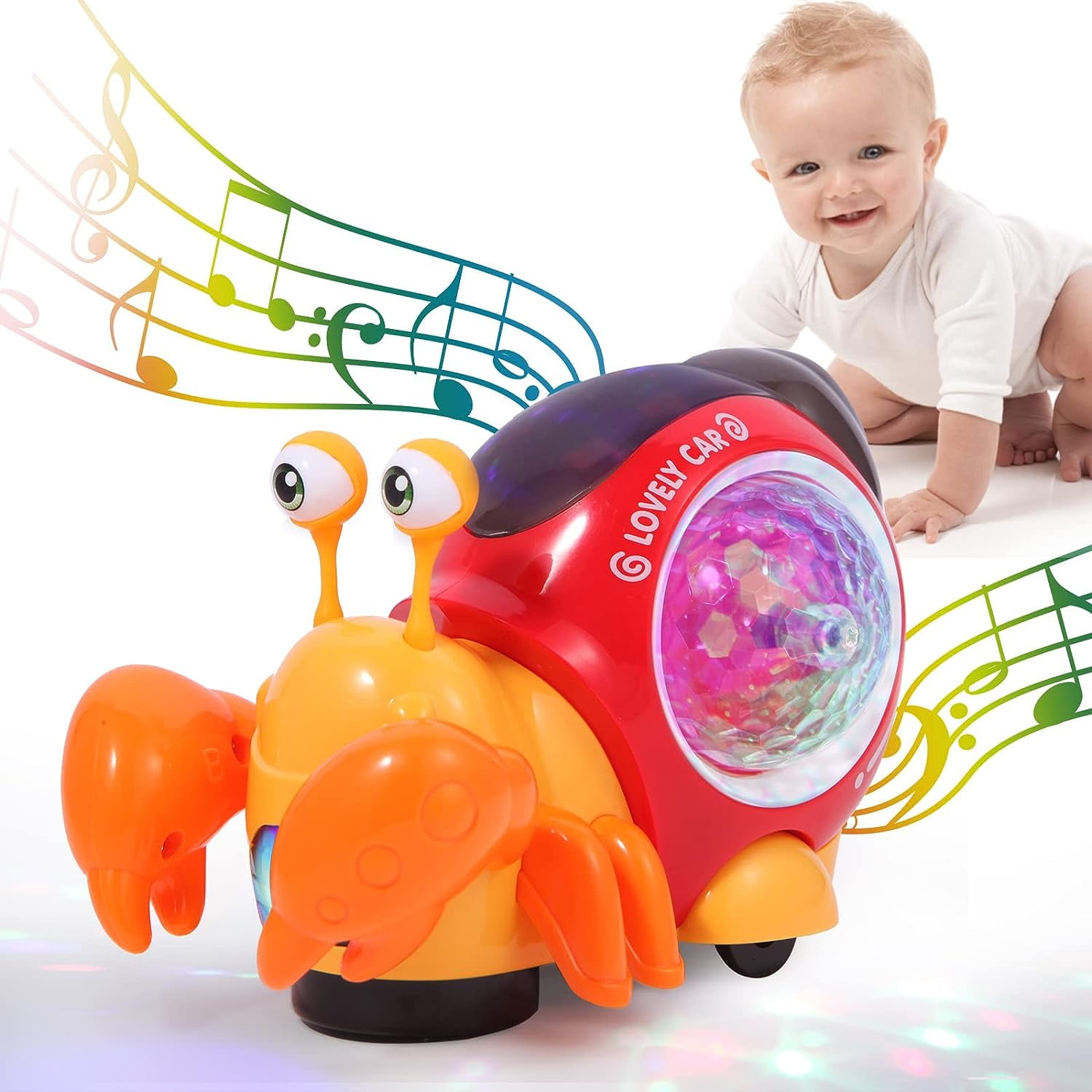 Zmoon Baby Crawling Musical Toys with LED Lights and Music, Baby ...