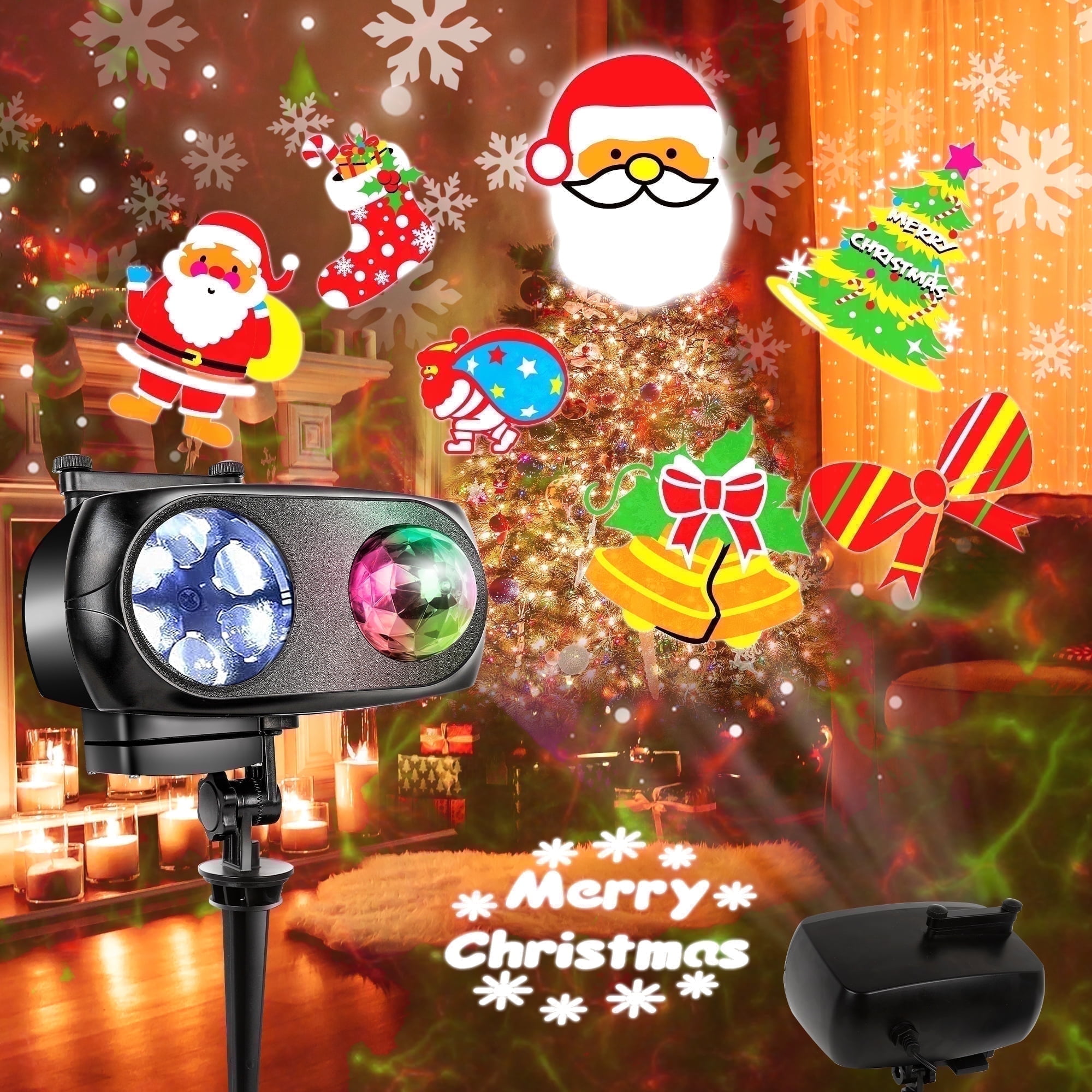 Zmoon Holiday LED Projector, 12 HD Slides & 4 Water Wave, Waterproof ...