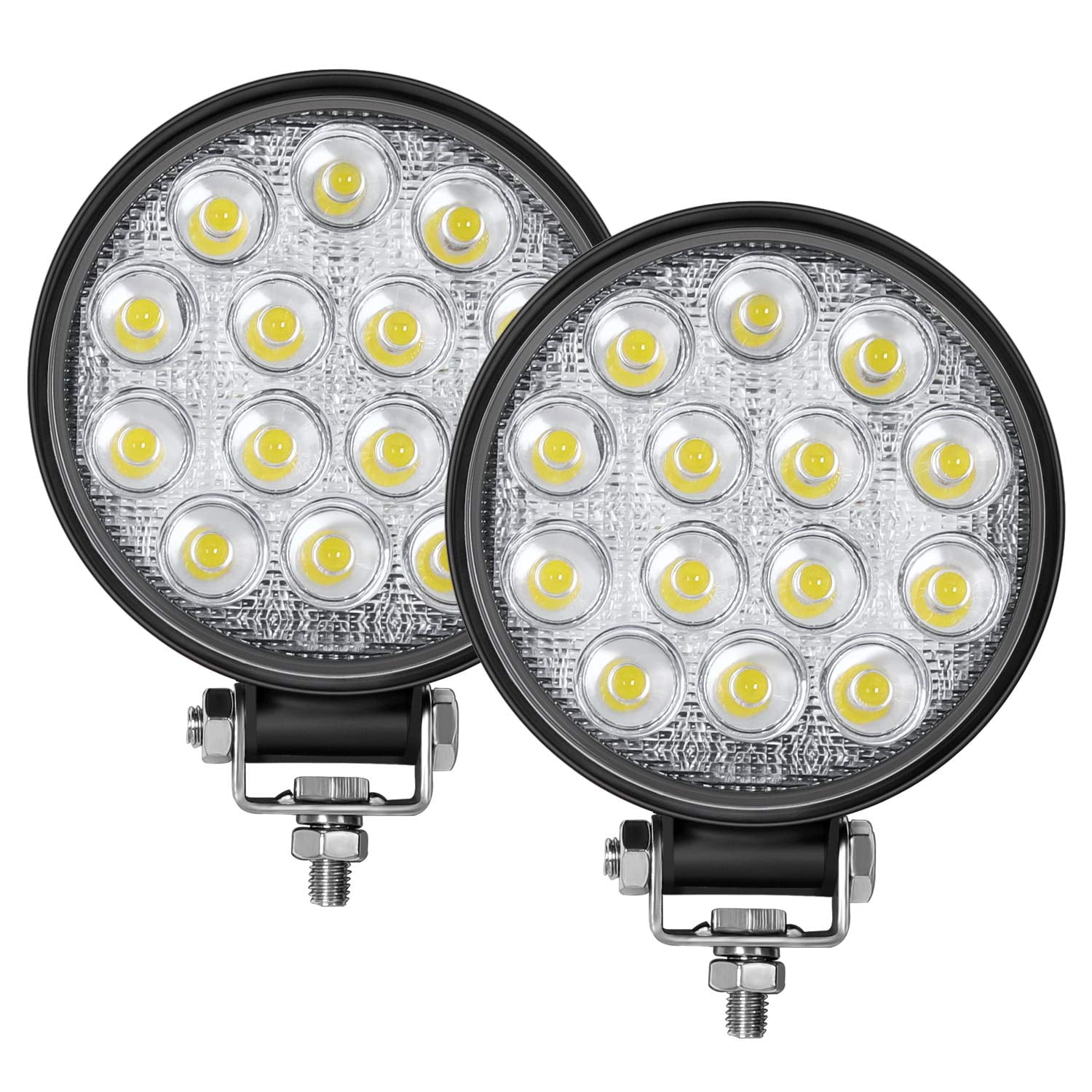 Zmoon Led Round Light YPF5 Bar 2PCS 4.5" 140w 14000LM Flood Light Pod ...