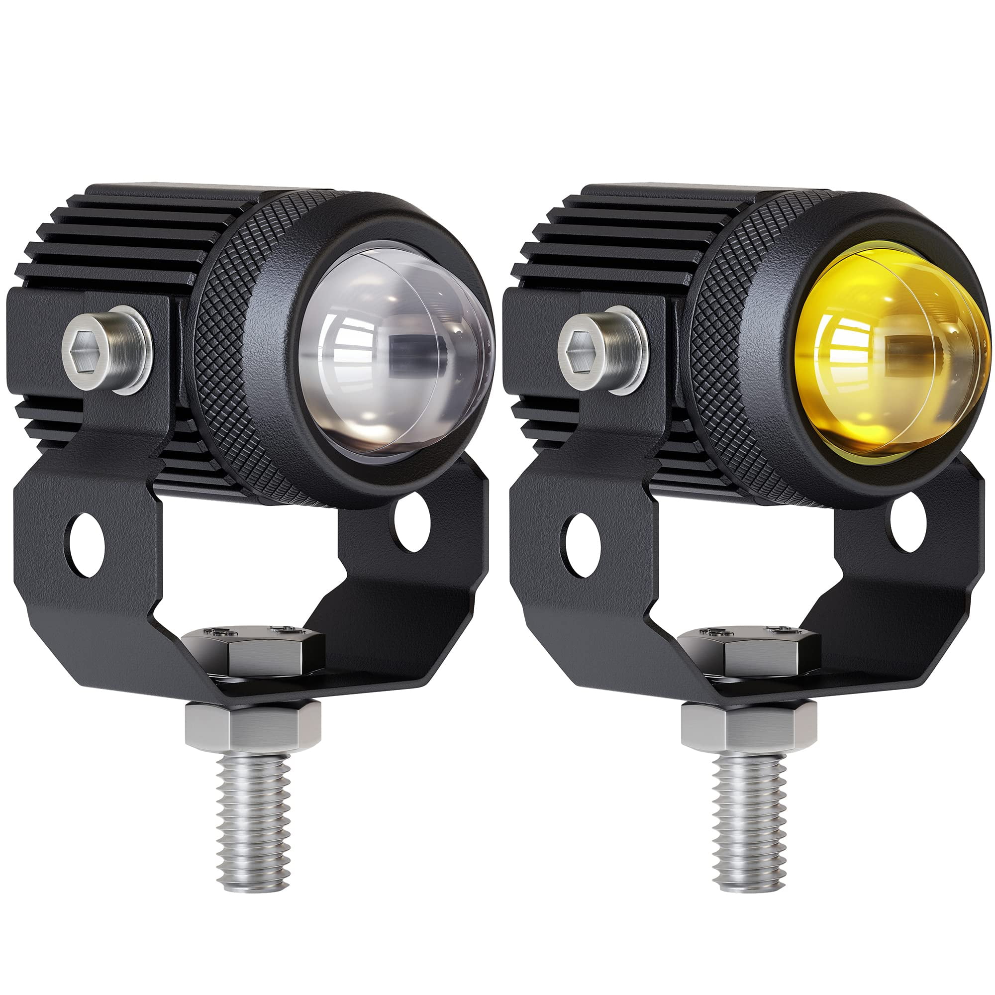 Zmoon Motorcycle LED Driving KEF16 Fog Lights 60W White and Amber LED ...