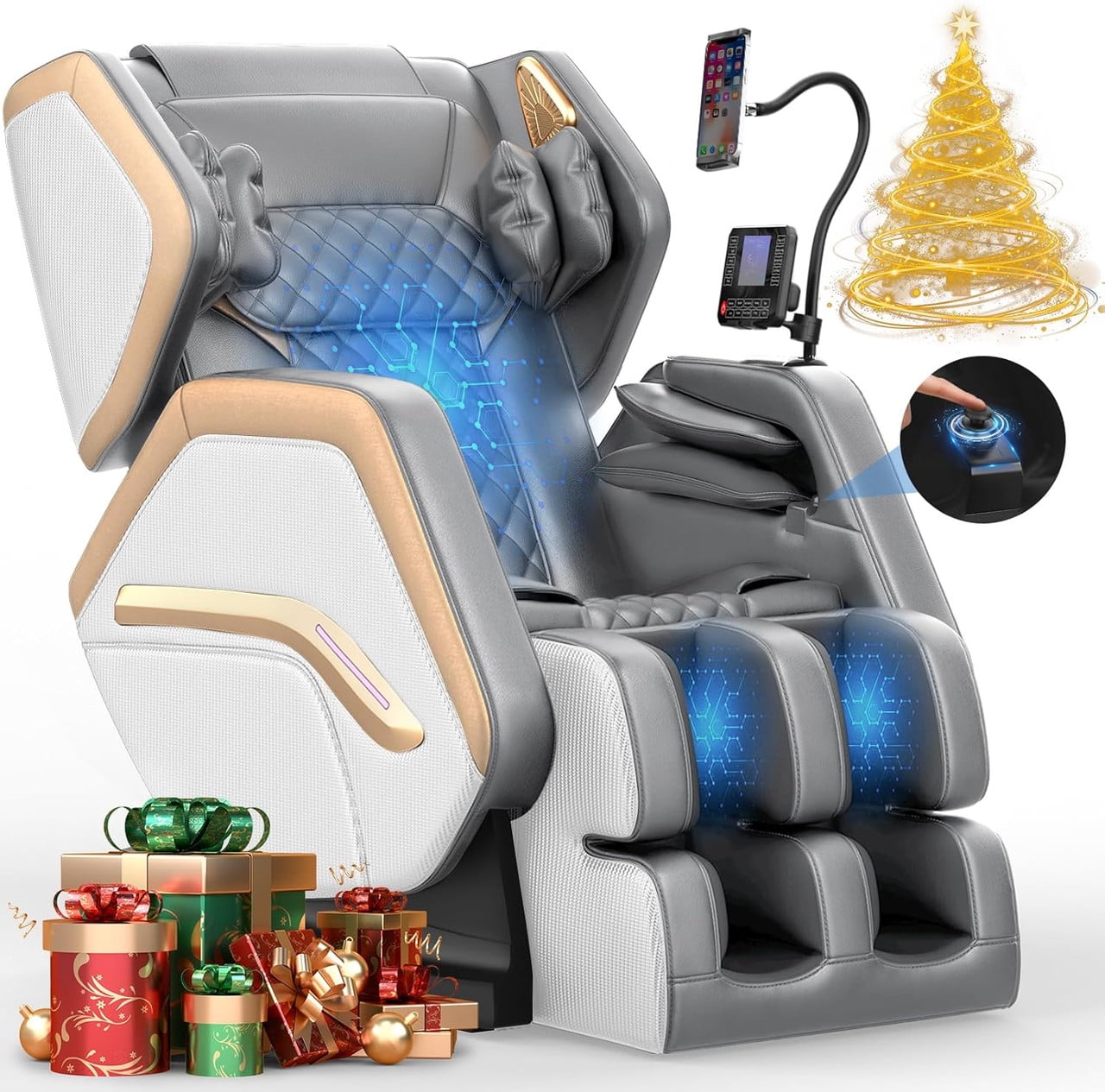 Znines Full Body Zero Gravity Massage Chair with 10 Fixed Rollers ...