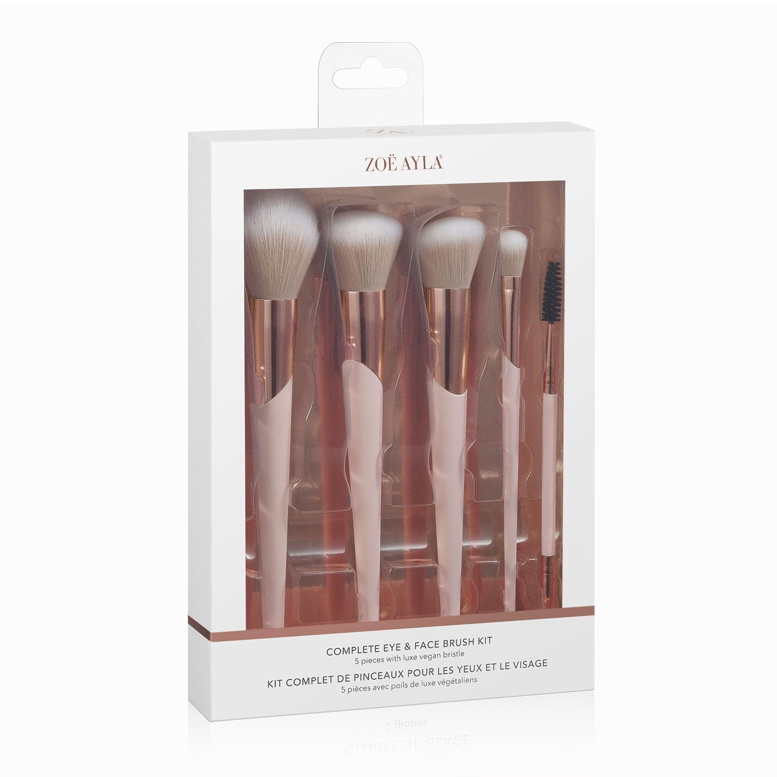 Zoë Ayla 5 Piece Basic Face Makeup Brush Set. Soft Vegan Makeup Brush ...