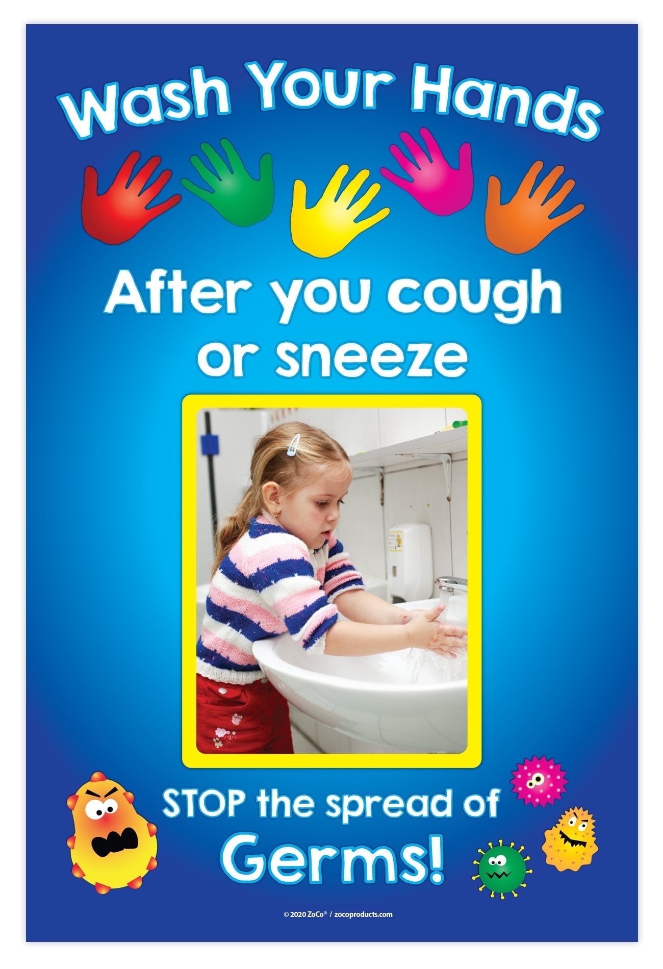 ZoCo: Handwashing Poster for Kids - Wash Hands Sign for Children ...