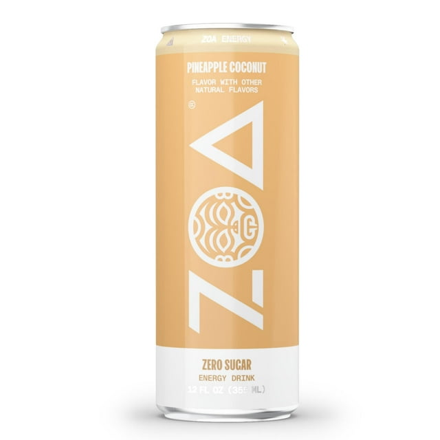 Zoa Low Sugar Pineapple Coconut Soda, 12 fl oz Can, 0.0% ABV, Diet ...