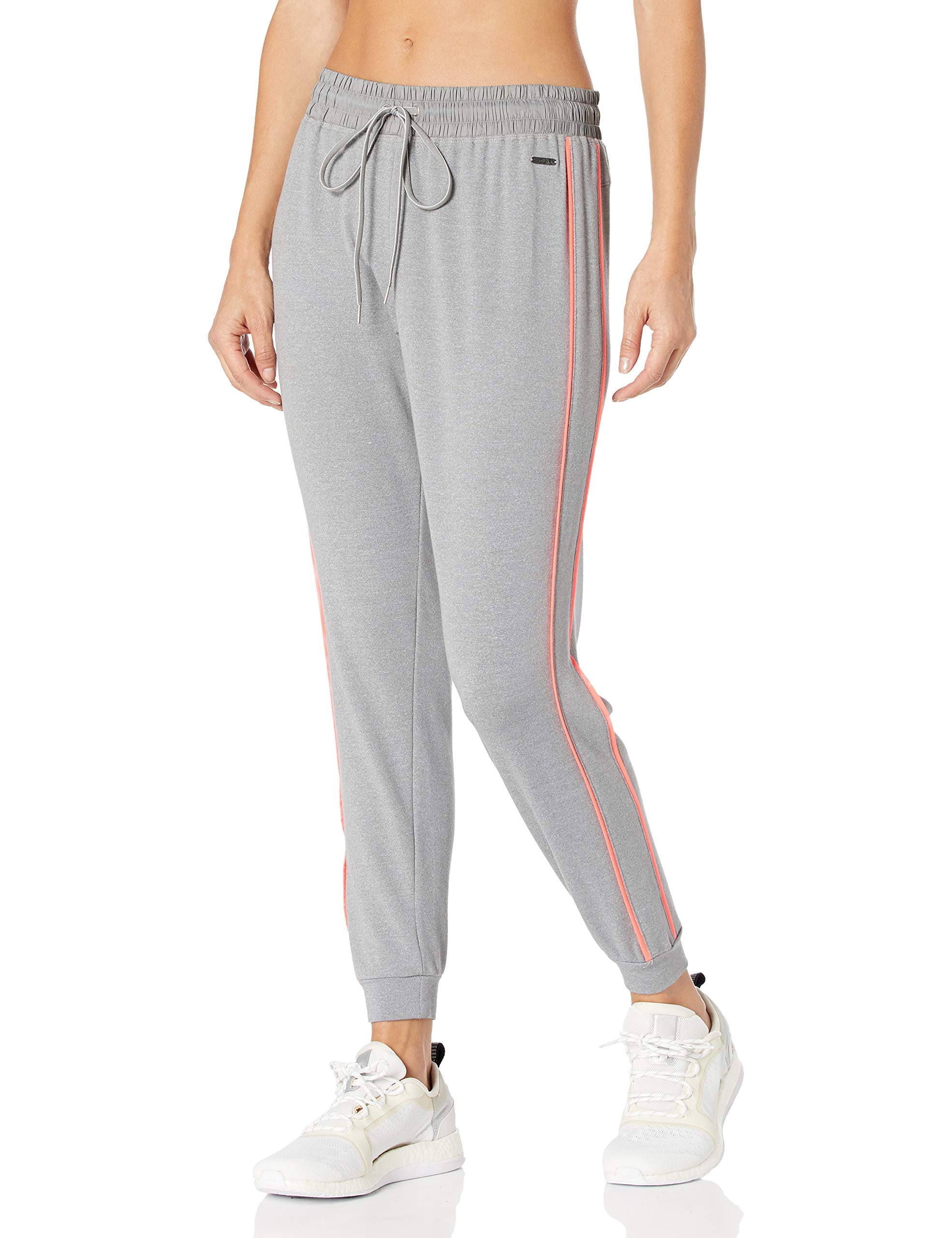 Zobha Women's Roth Relaxed Track Pant with Piping, Heather Grey, Medium ...