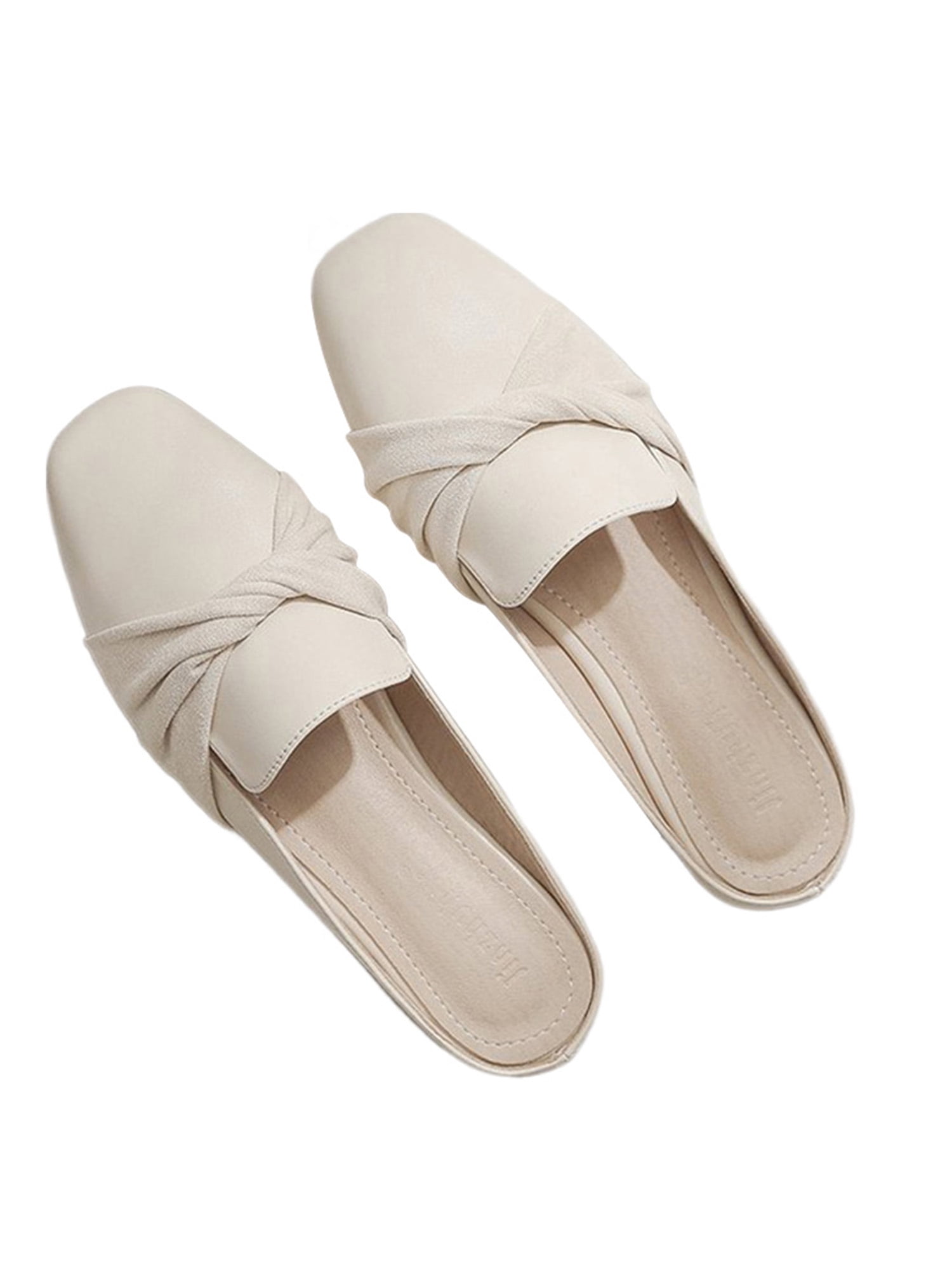 Zodanni Flat Mules for Women Closed Toe Backless Slip-on Loafers ...