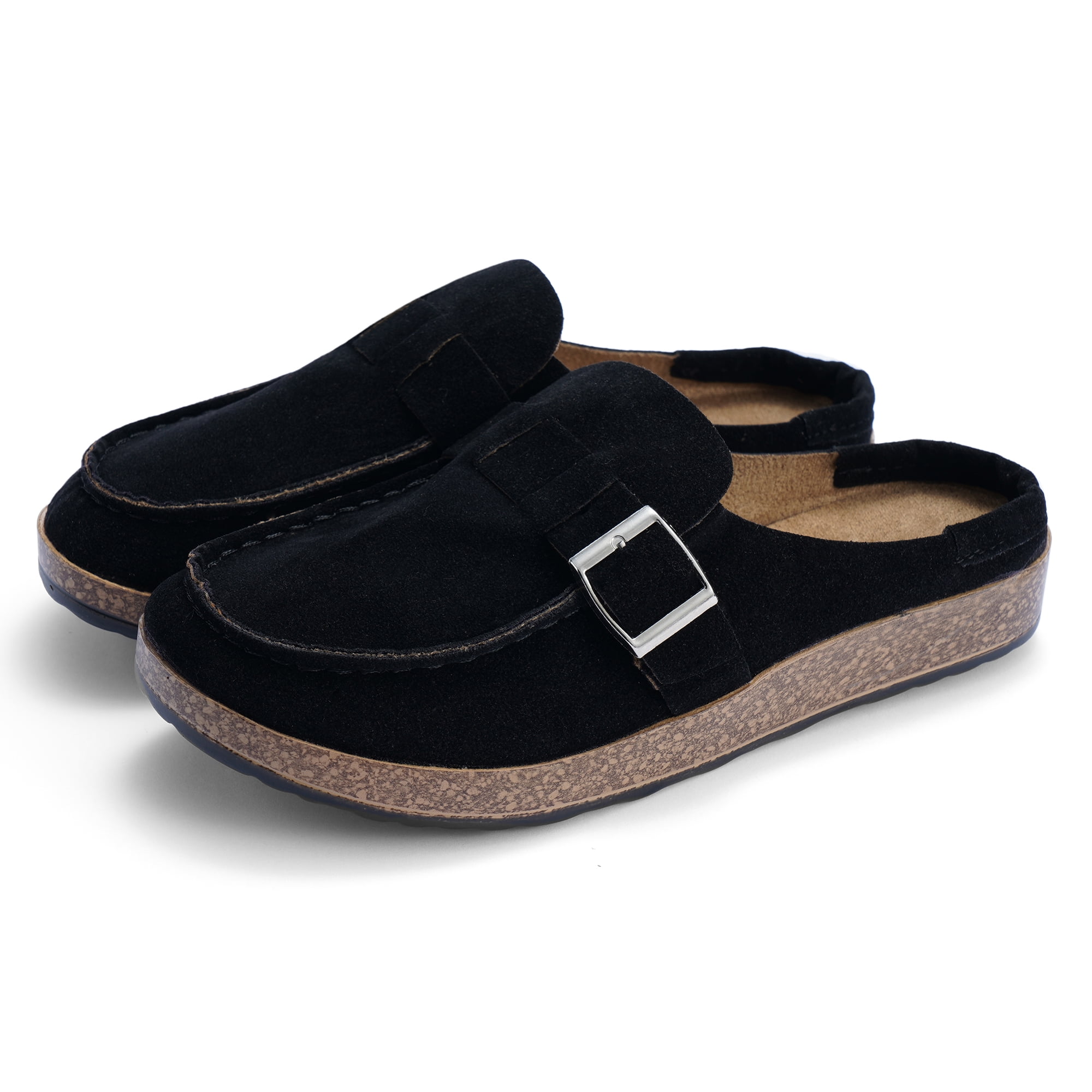 Zodanni Mules for Women Backless Loafers Slip on Flat Shoes Open Back ...