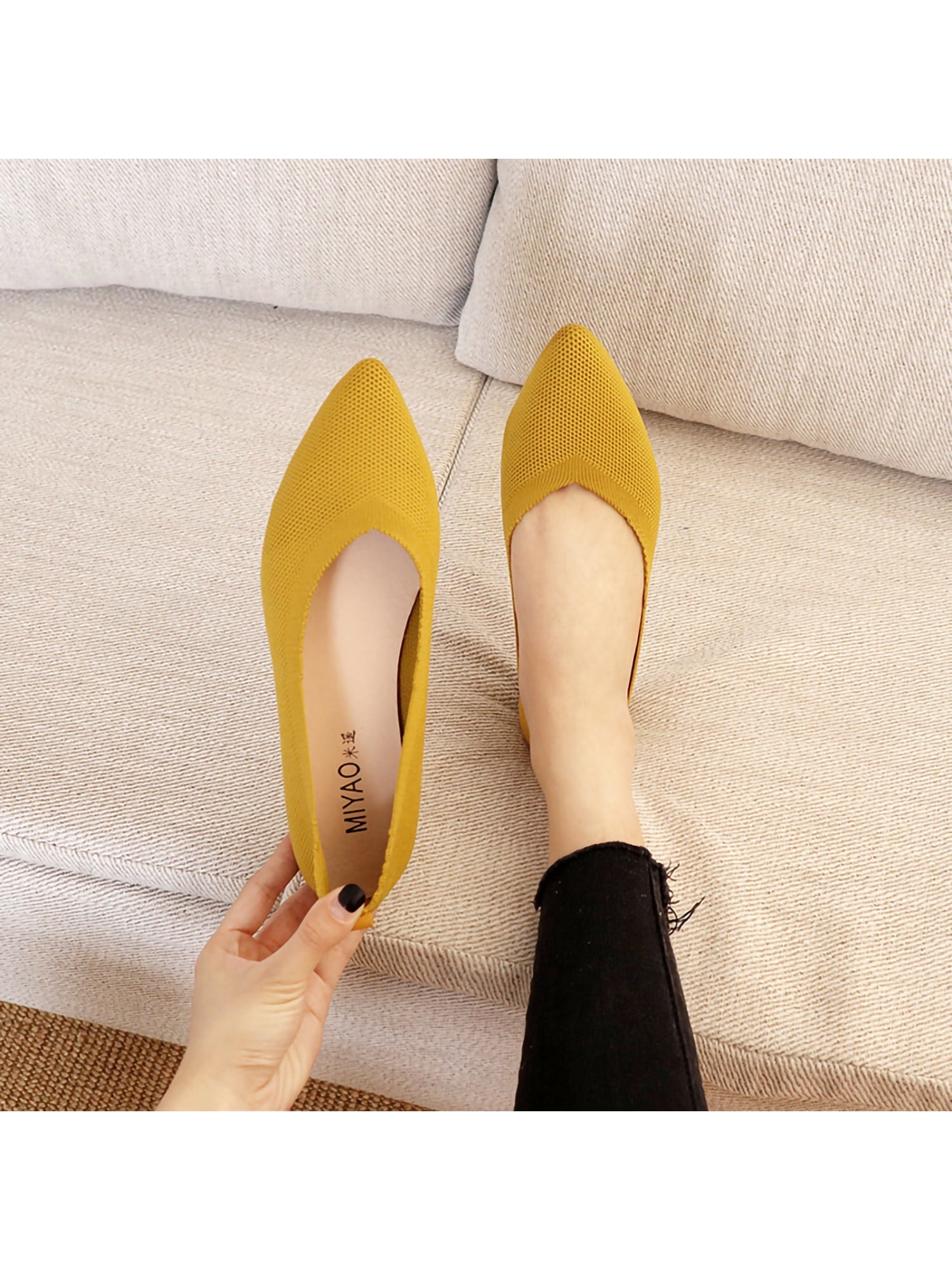 Zodanni Women's Ballet Flats Pointed Toe Slip-On Classic Casual Cute ...