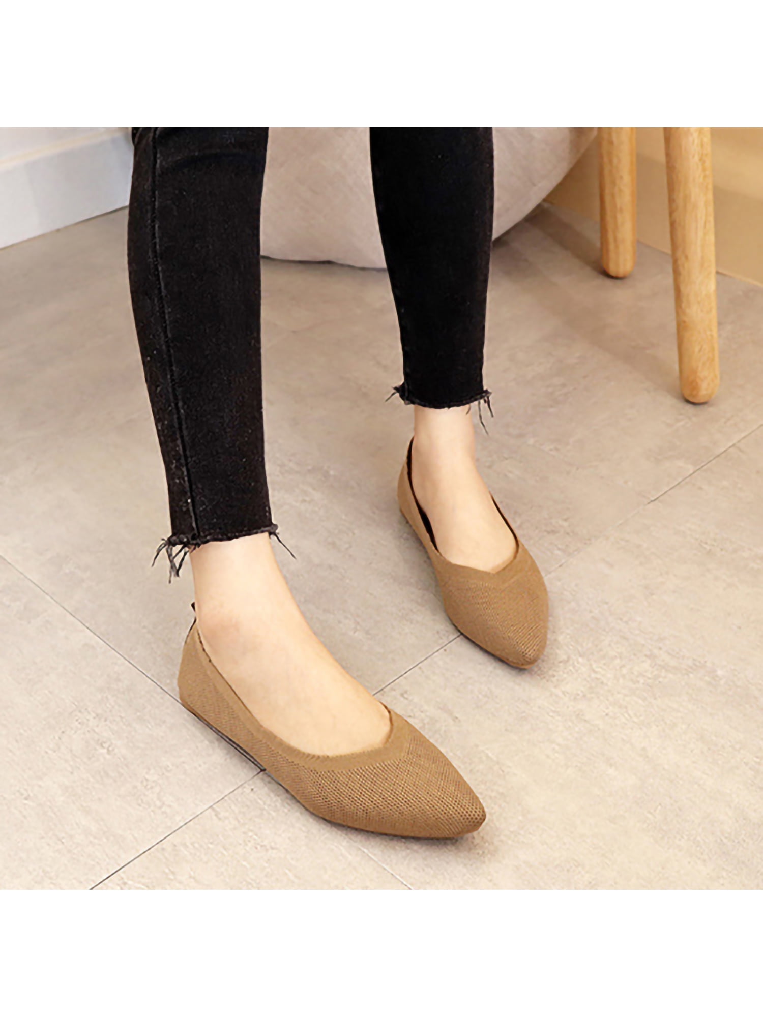 Zodanni Women's Ballet Flats Pointed Toe Slip-On Classic Casual Cute ...