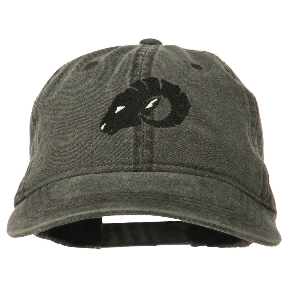 Zodiac Aries Embroidered Washed Cap - Black OSFM - Walmart.com