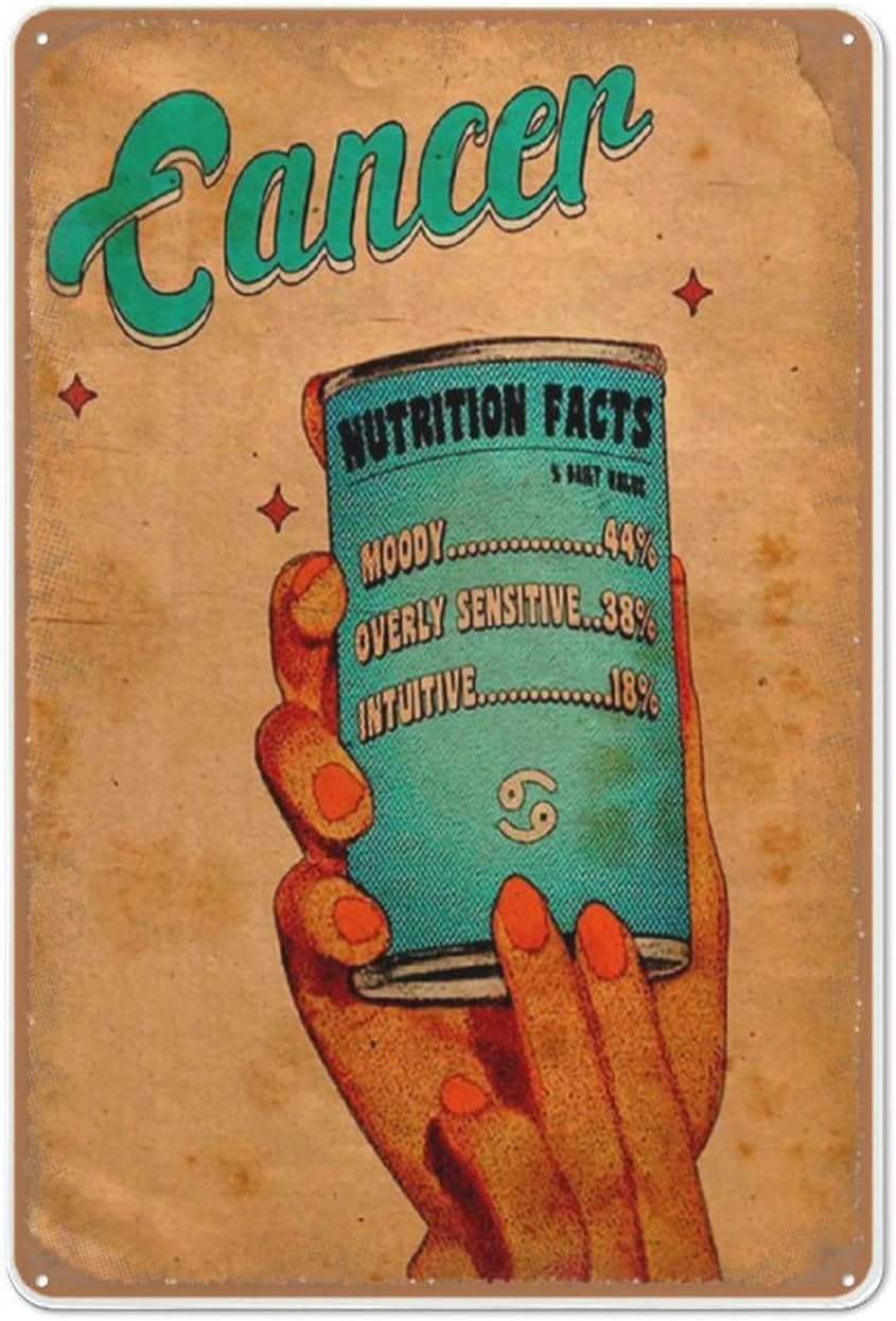 Zodiac Cancer Astrology Vintage Poster, Cancer Zodiac Features Poster ...