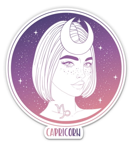 Zodiac Capricorn Pretty - 12" Vinyl Sticker Waterproof Decal - Walmart.com