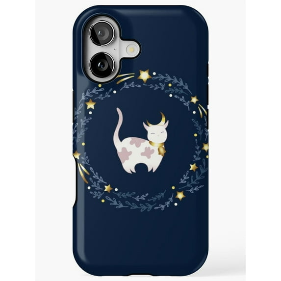 Zodiac Cat Taurus Sign Art Phone Case for iPhone 11 12 13 14 15 16 17 ...