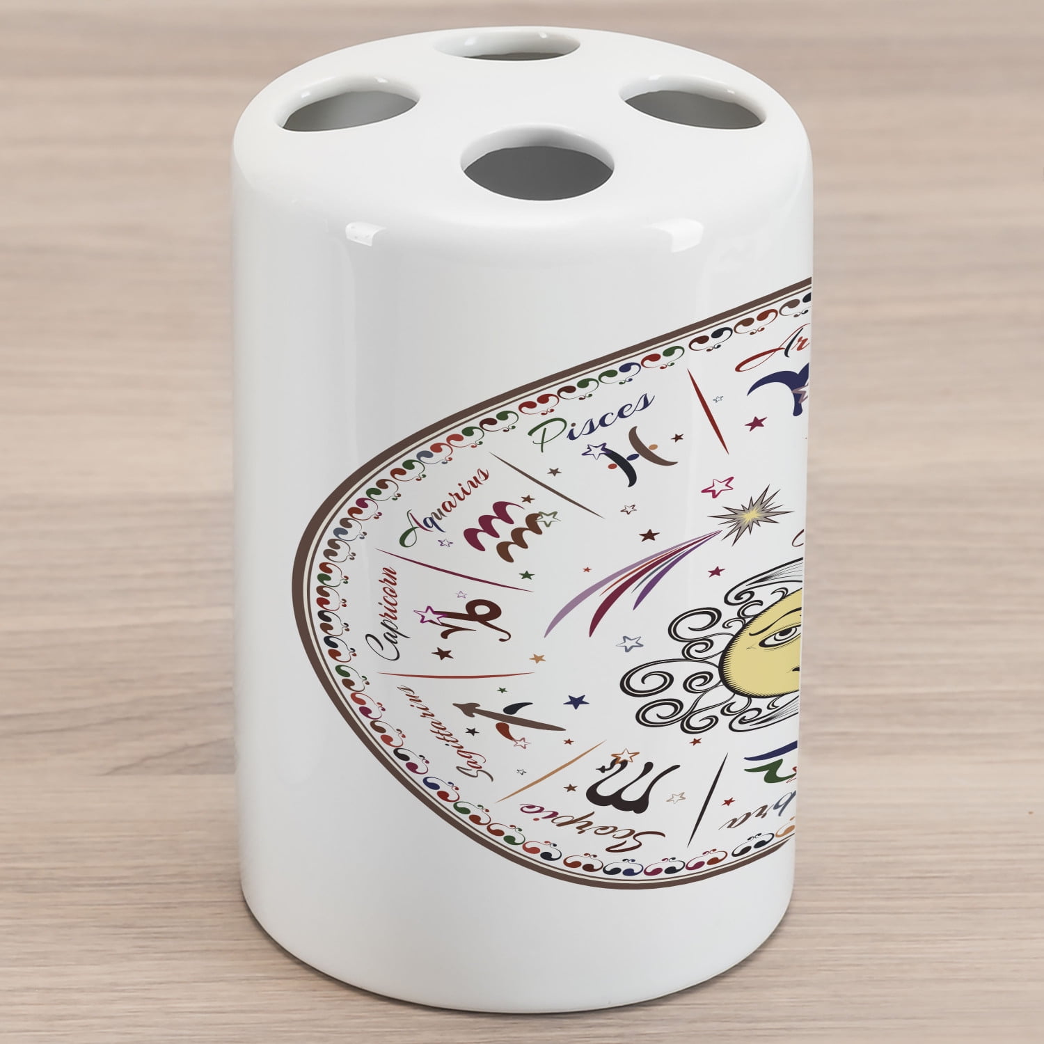 Zodiac Ceramic Toothbrush Holder, Division of Colorful Astrology Map ...