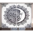 Ambesonne Zodiac Curtains 2 Panel Set, Boho Star Moon Mandala, 108" x ...