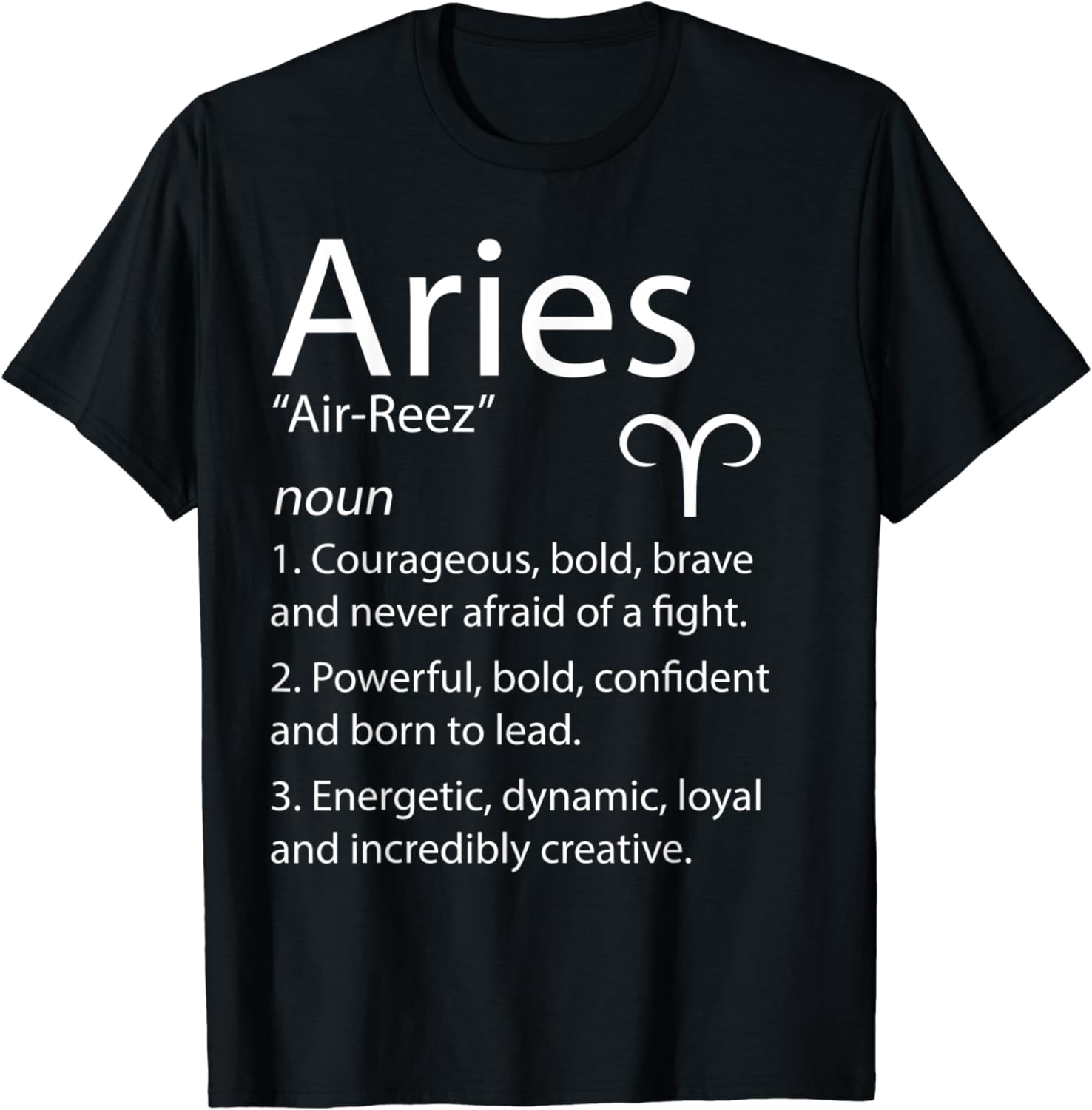 Zodiac Definition Astrology Facts - Star Sign Aries T-Shirt - Walmart.com