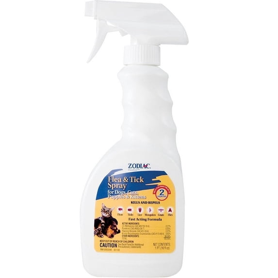 Zodiac Flea & Tick Treatment Spray for Pets, Effective on Dogs, Cats ...