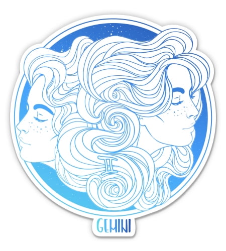 Zodiac Gemini Pretty - 12" Vinyl Sticker Waterproof Decal - Walmart.com