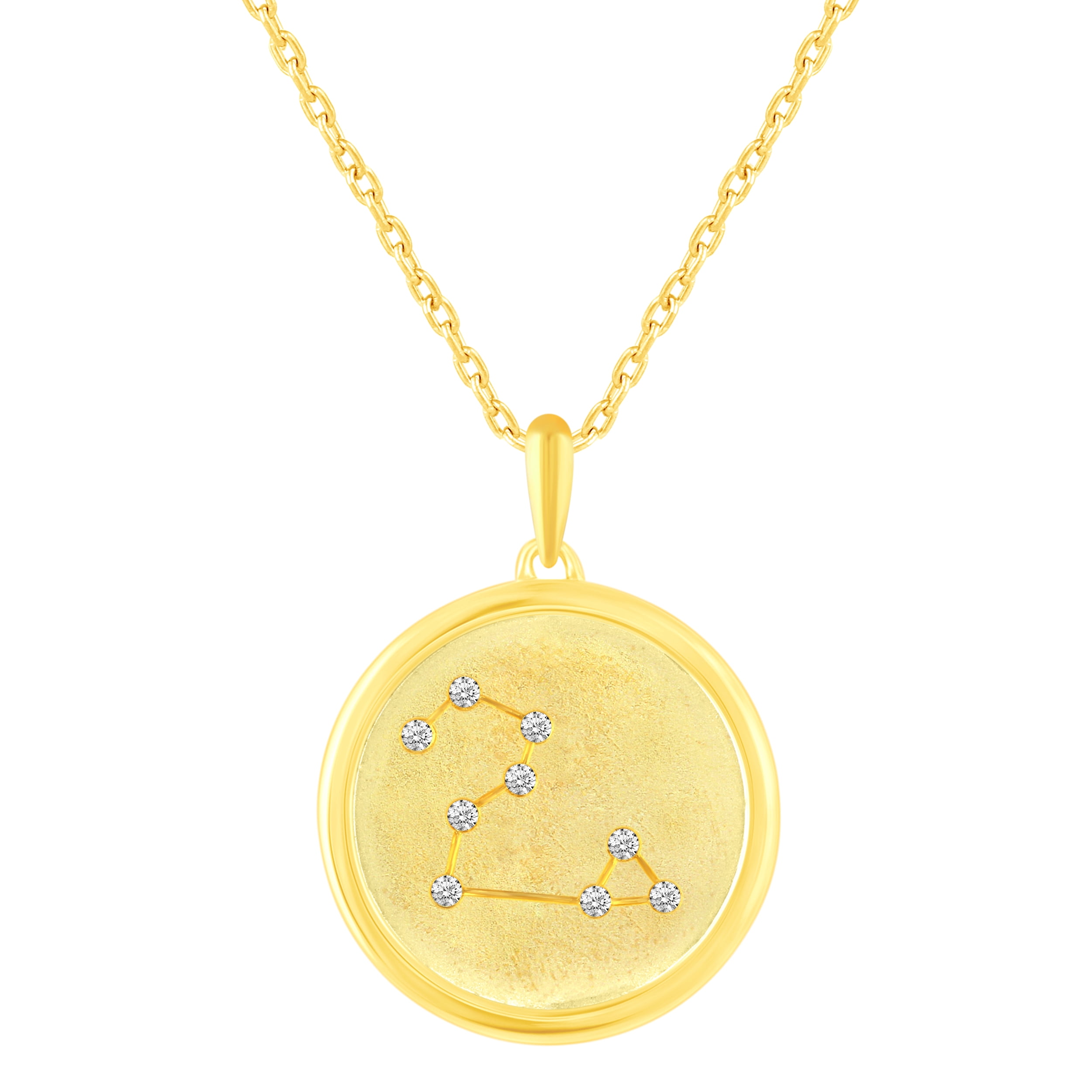 Zodiac Horoscope Sign Pendant Necklaces for Women Gold Plating Coin ...