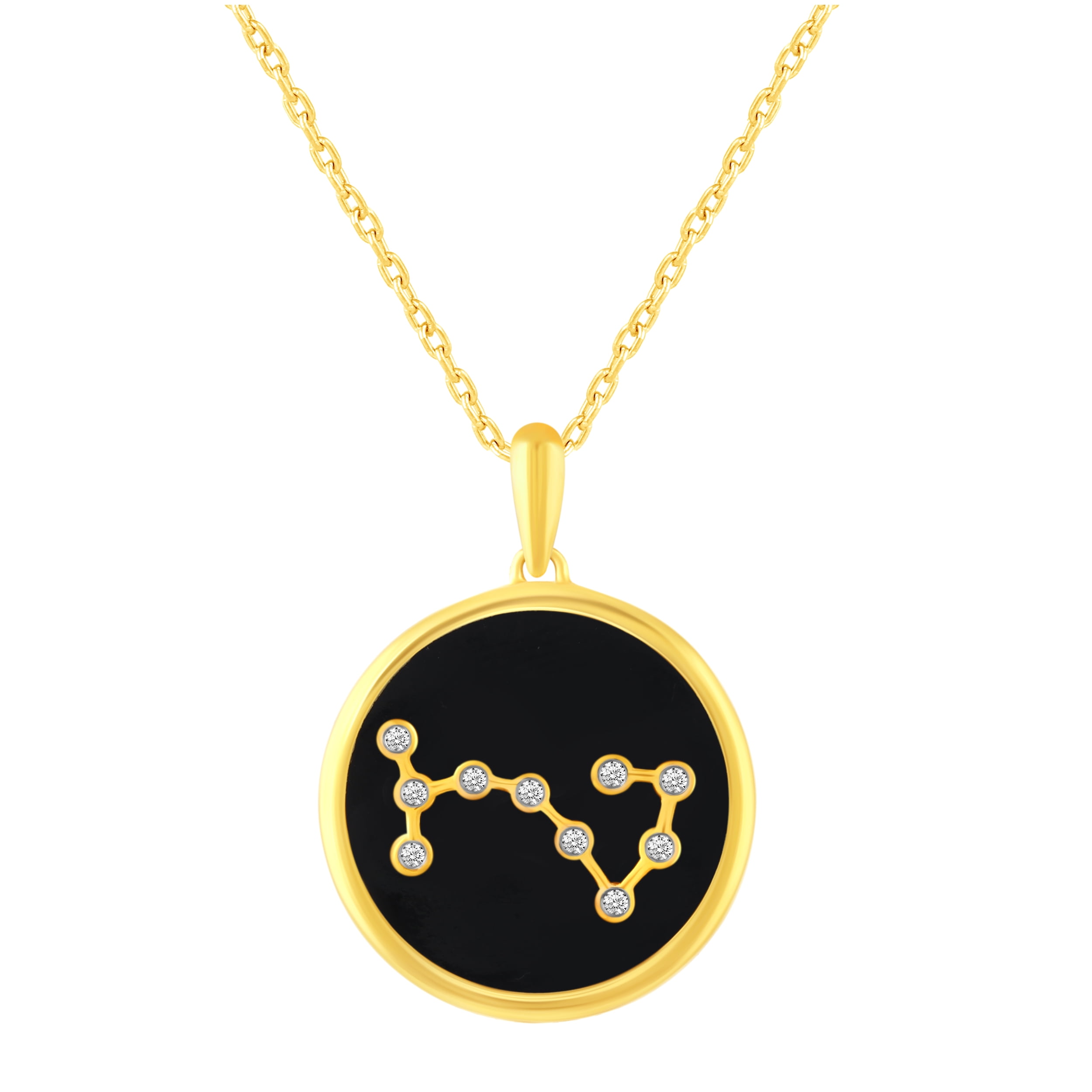 Zodiac Horoscope Sign Pendant Necklaces for Women Gold Plating Coin ...