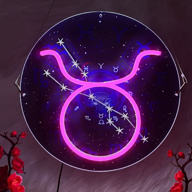 Zodiac Horoscope Sign - Taurus Neon Signs for Wall Decor，Constellation ...