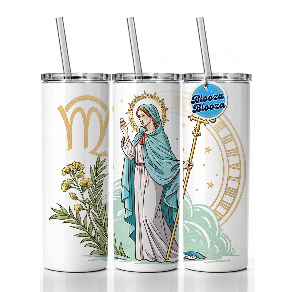 Zodiac Horoscope Symbol Virgo Maiden Virgin 20oz Insulated Water Bottle ...